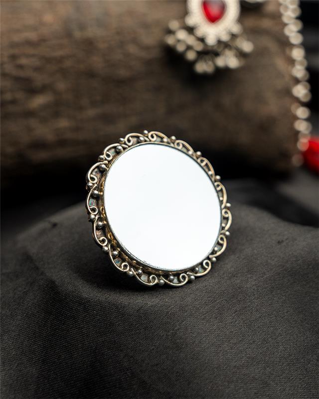 Arsi Ring Shama | 92.5 Silver Mirror Ring – Jodha